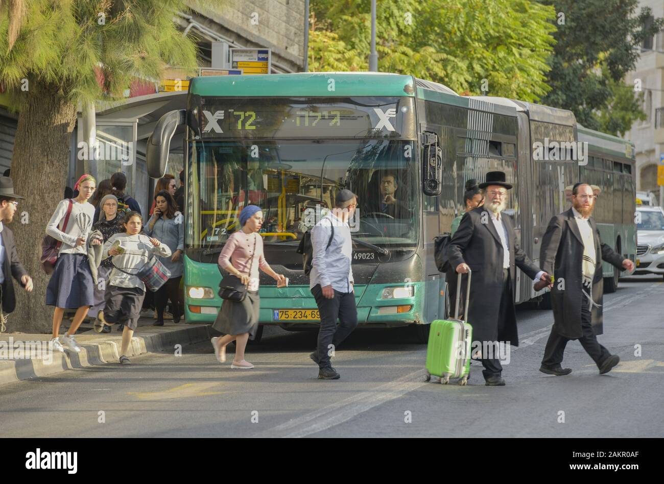 Bus, Jerusalem, Israel Stock Photo - Alamy