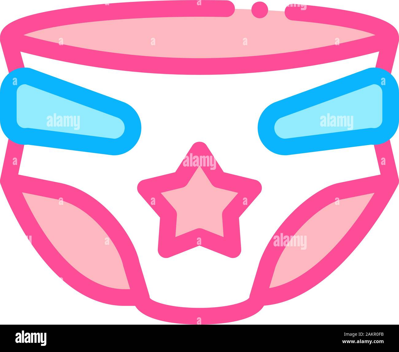 Diaper With Star Icon Vector Outline Illustration Stock Vector Image ...
