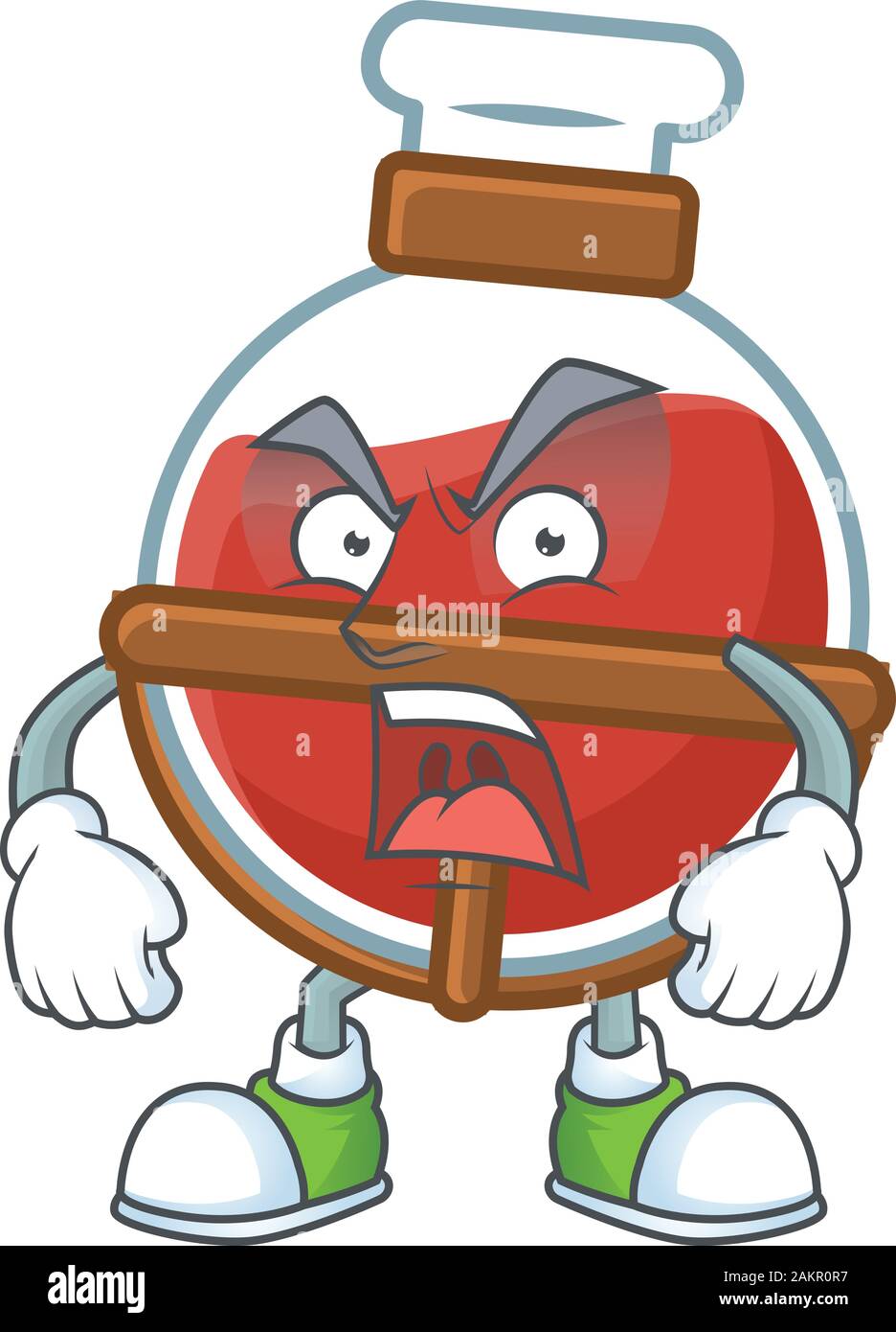 Red potion cartoon character design having angry face Stock Vector ...