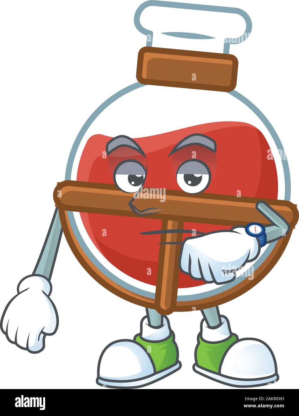 cartoon character design of red potion on a waiting gesture Stock ...