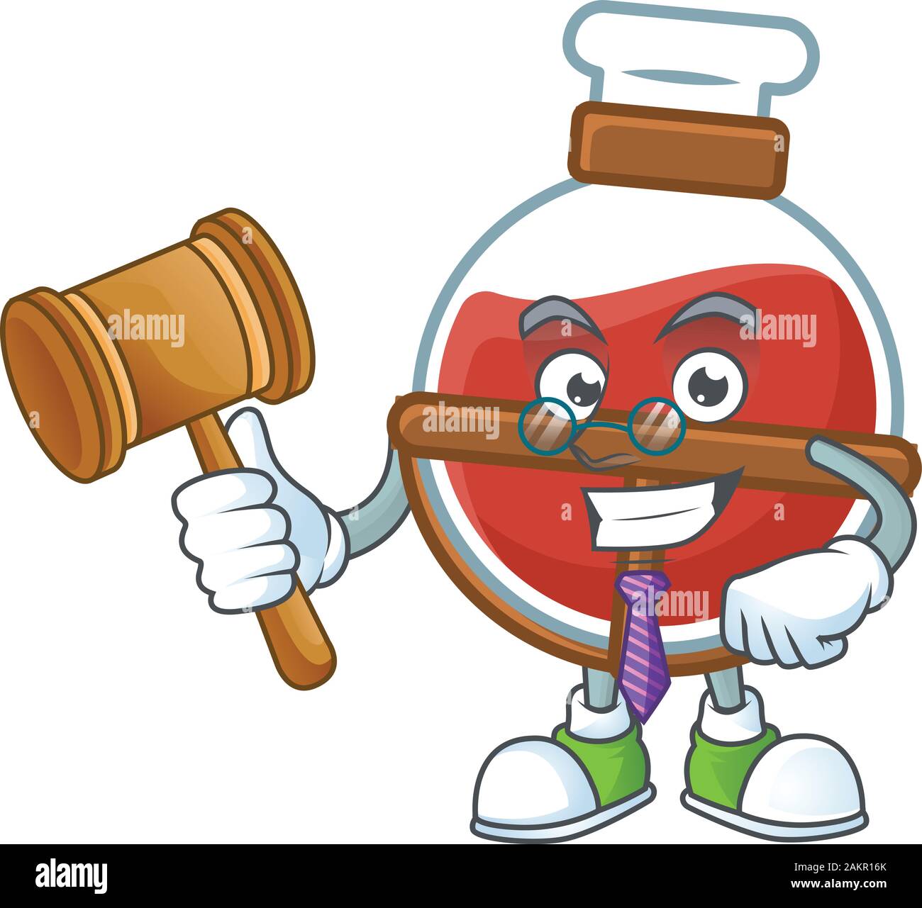 Smart Judge red potion in mascot cartoon character style Stock Vector ...
