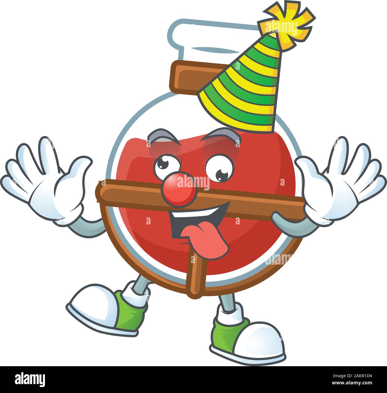 Funny Clown red potion cartoon character mascot design Stock Vector ...