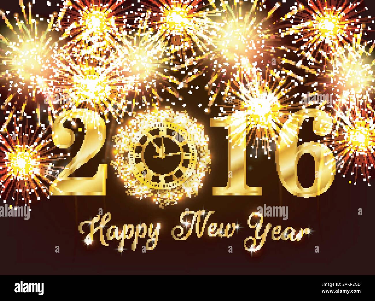 Happy new year 2016 with gold firework. vector Stock Vector Image & Art ...