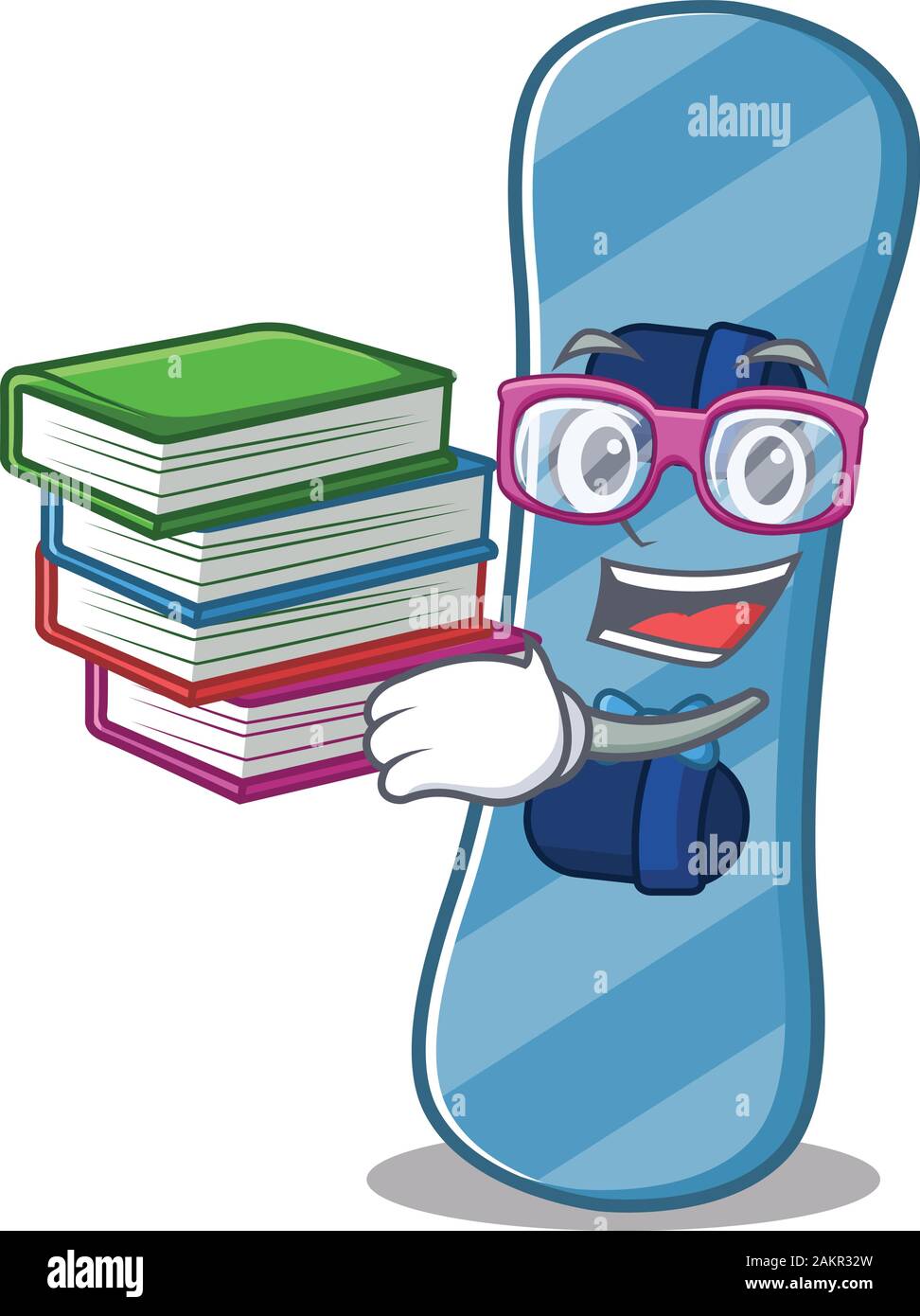 Cool and clever Student snowboard mascot cartoon with book Stock Vector ...