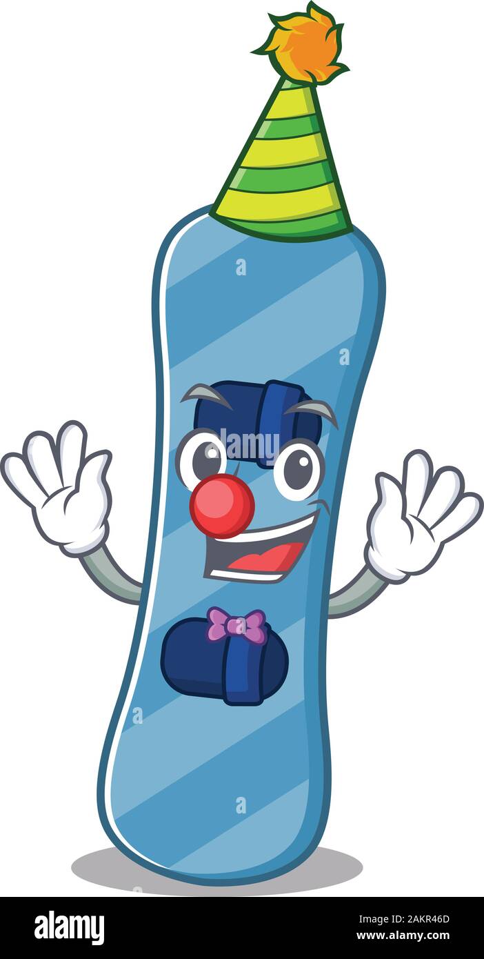 Funny Clown snowboard cartoon character mascot design Stock Vector ...