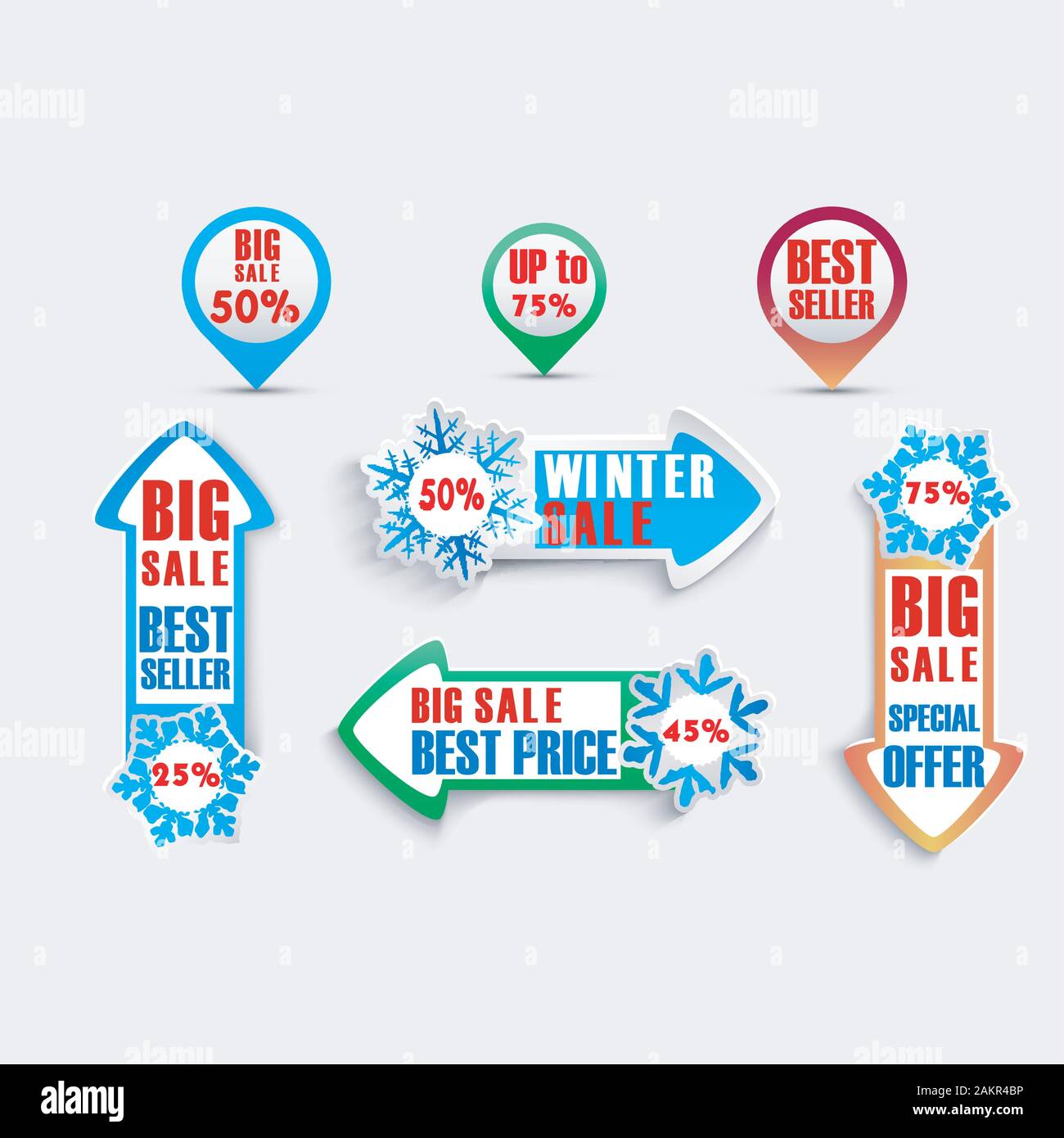 Winter discount cedule and labels background. vector Stock Vector Image ...