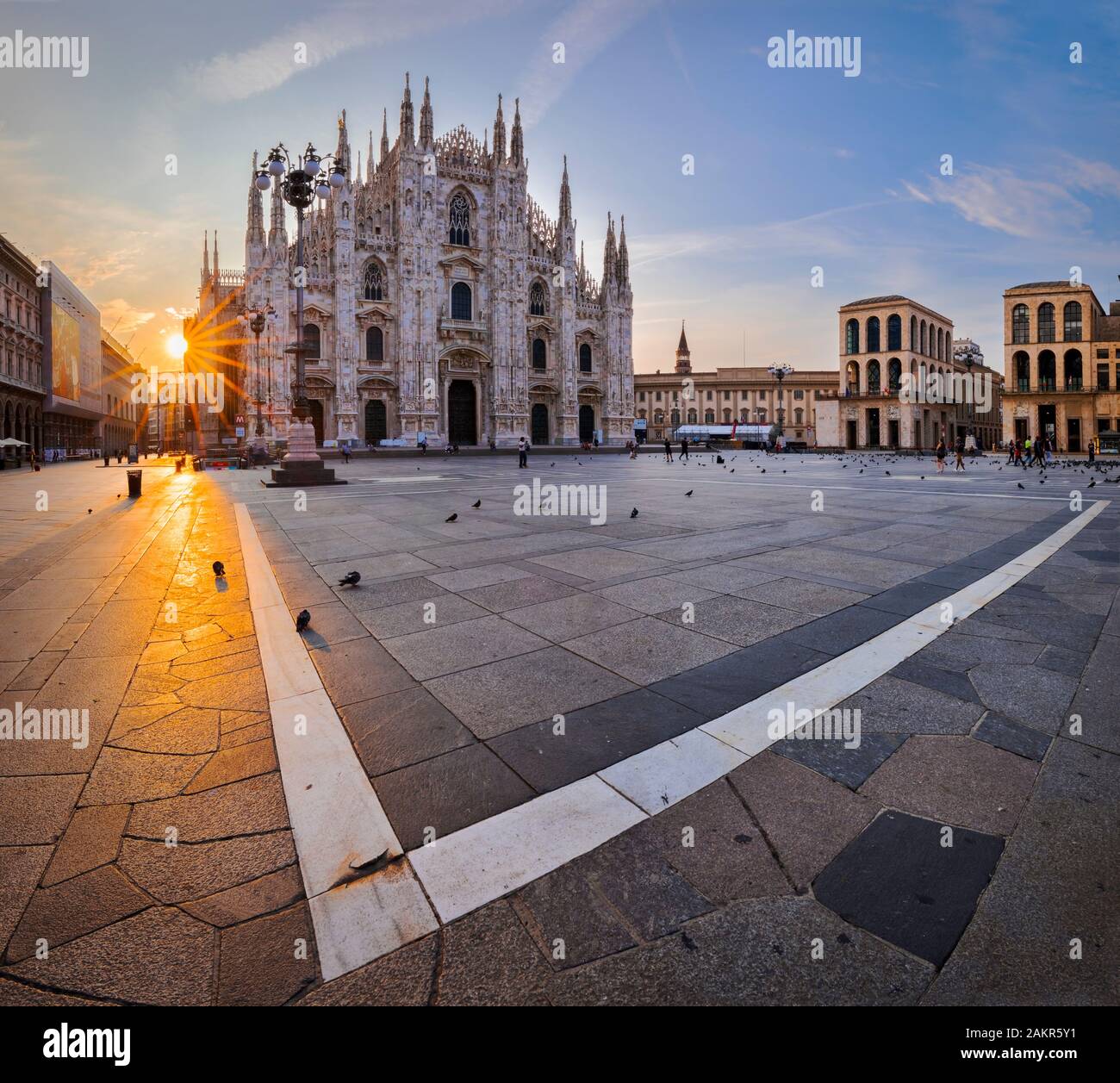 The Dome at sunrise, Milan, Lombardy, Italy, Southern Europe Stock ...