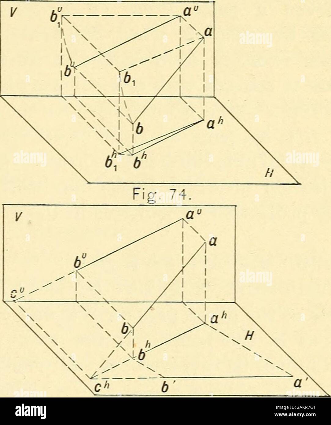 Descriptive geometry . Fig. 76. Fig. 77 Stock Photo - Alamy
