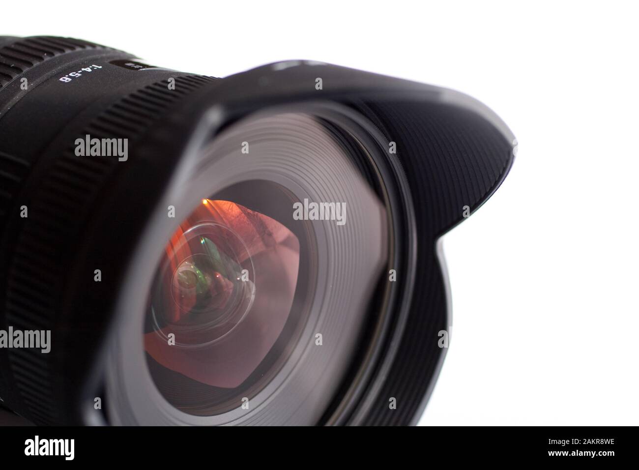 Single-lens reflex camera (slr) lens on white background Stock Photo ...