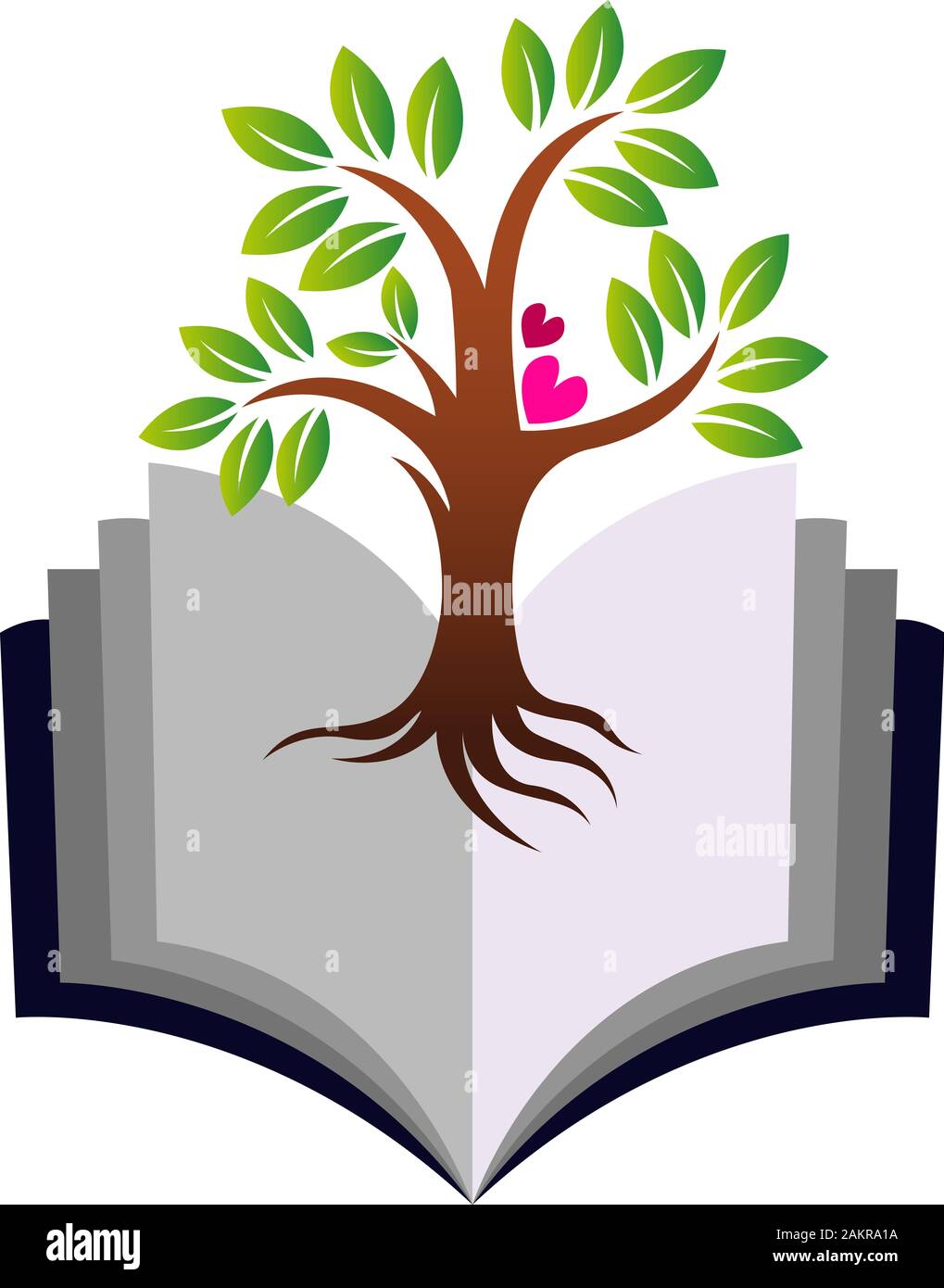 education growth tree logo Stock Photo - Alamy