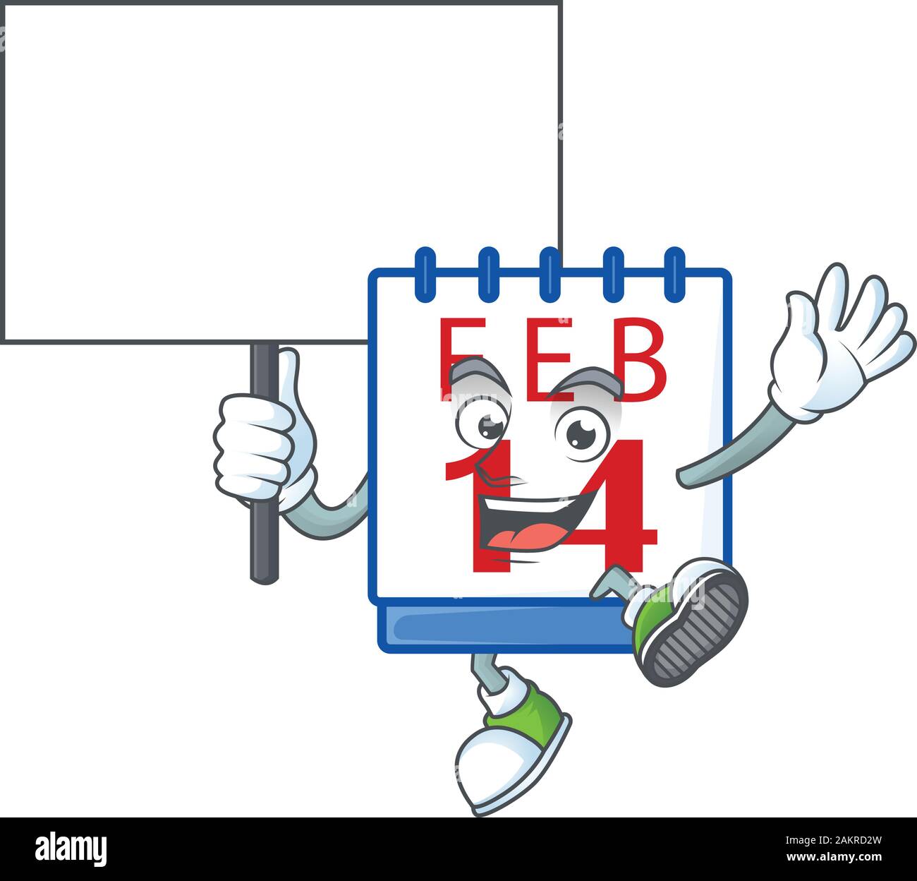 An icon of 14th valentine calendar cartoon character style bring board ...