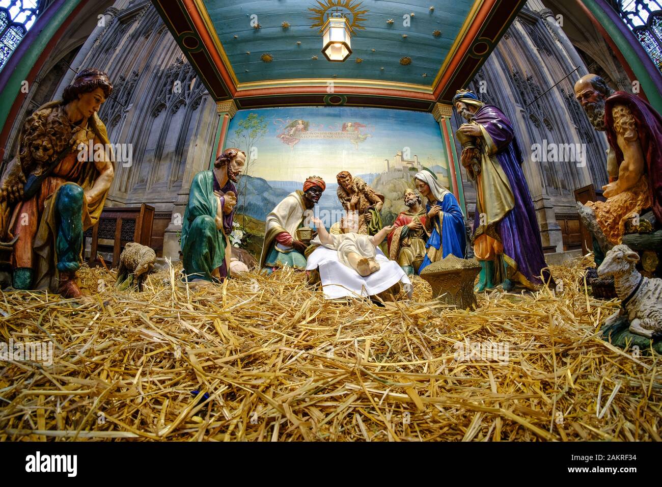 Nativity scene York Minster Stock Photo - Alamy