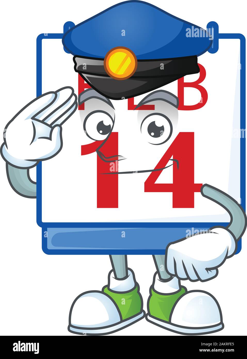A character design of 14th valentine calendar in a Police officer ...