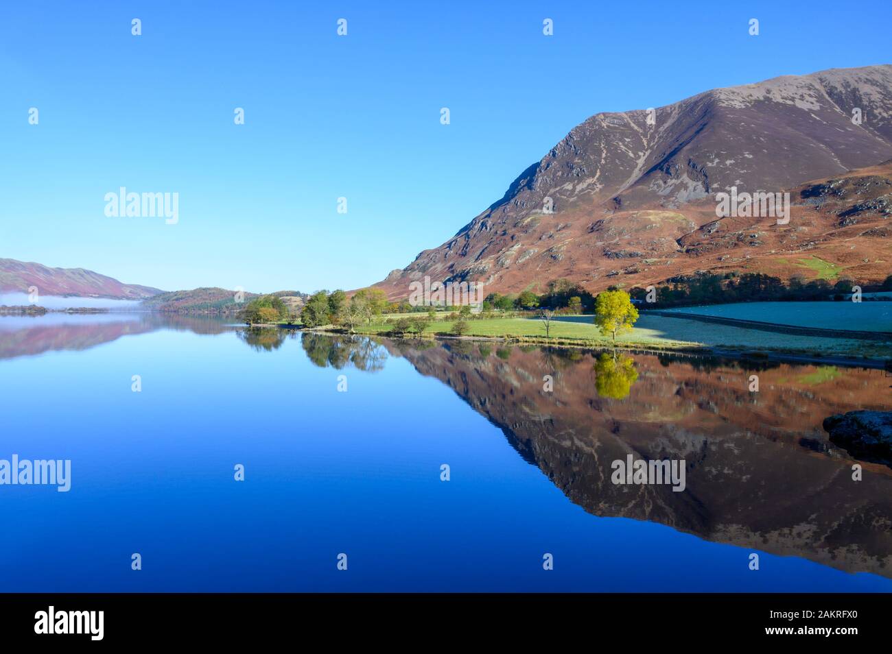 View of Grasmoor Fell across Crummock Water in the lake District ...