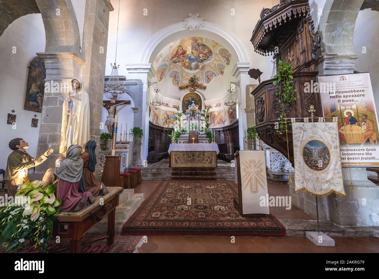 Interior of Chiesa Madre di Savoca small church in Savoca comune ...