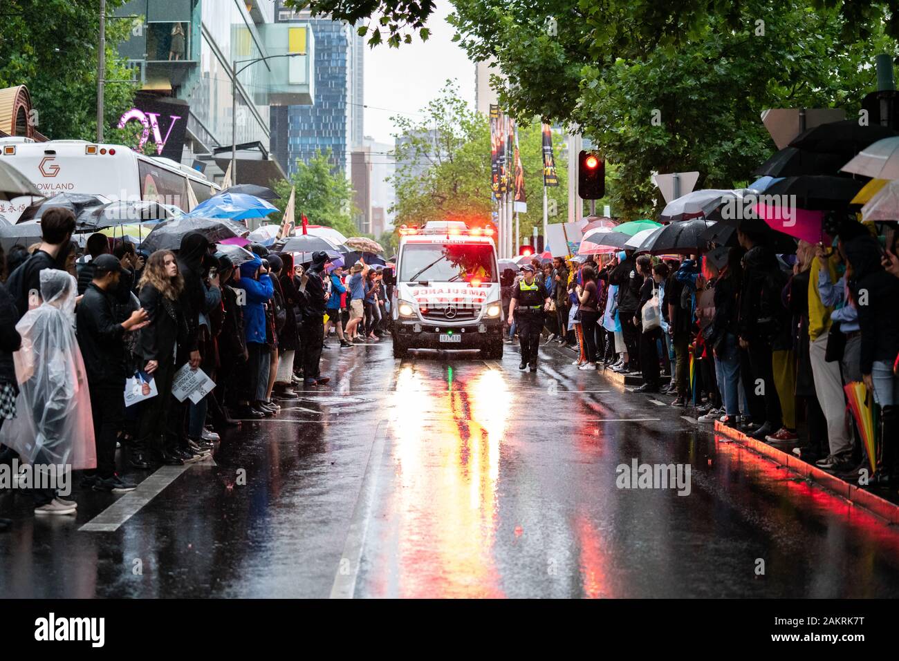Environmental activists gather in Melbourne's CBD on 10th Jan 2020 ...
