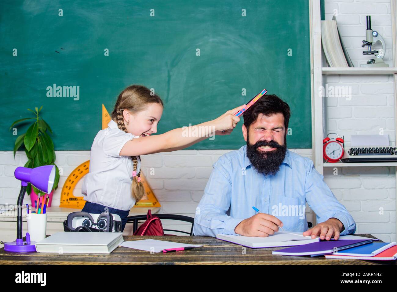 Homeschooling with father. Reward and punishment principle. Help study ...