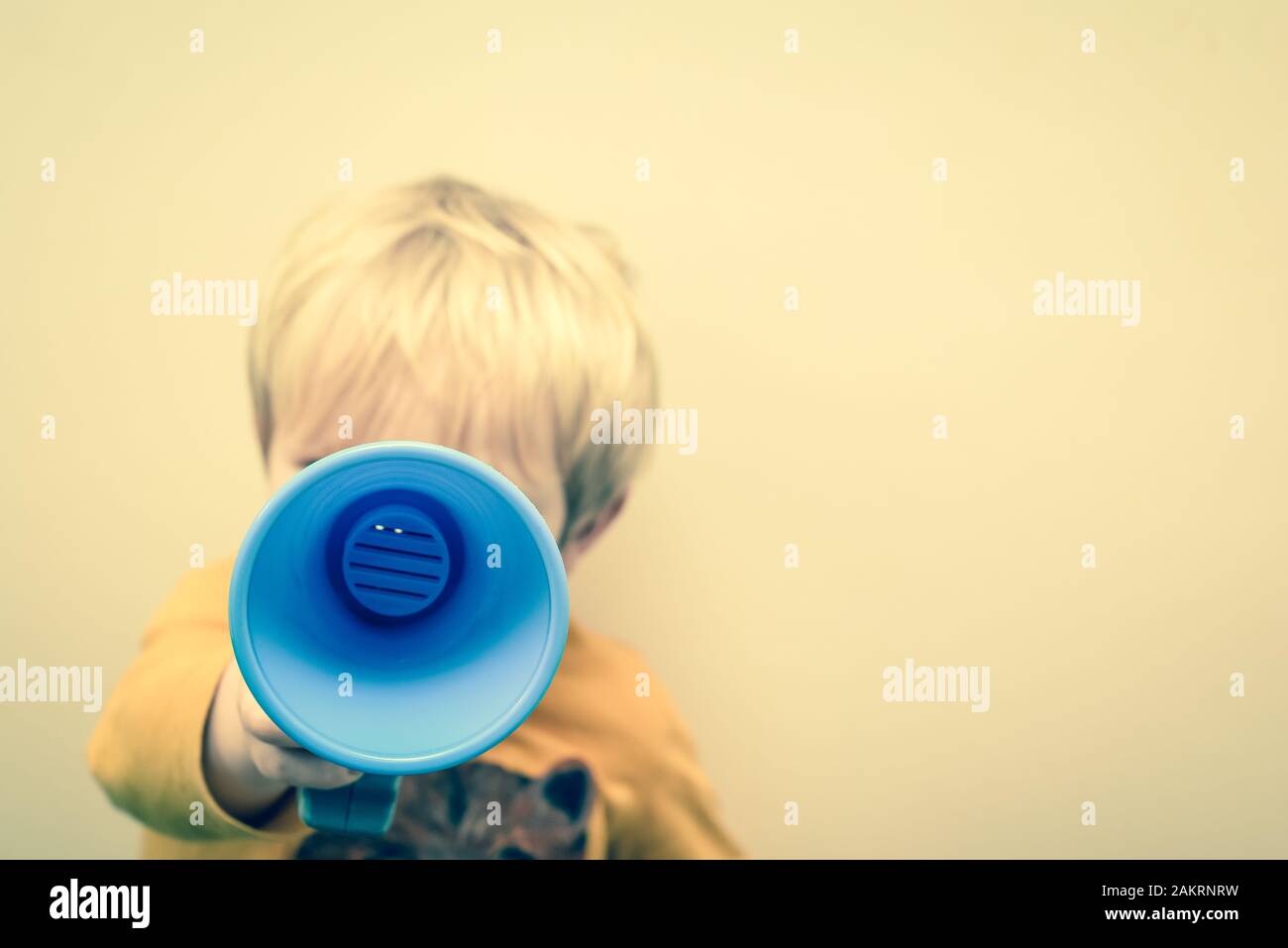 Retro style megaphone announcement background with vintage border and ...