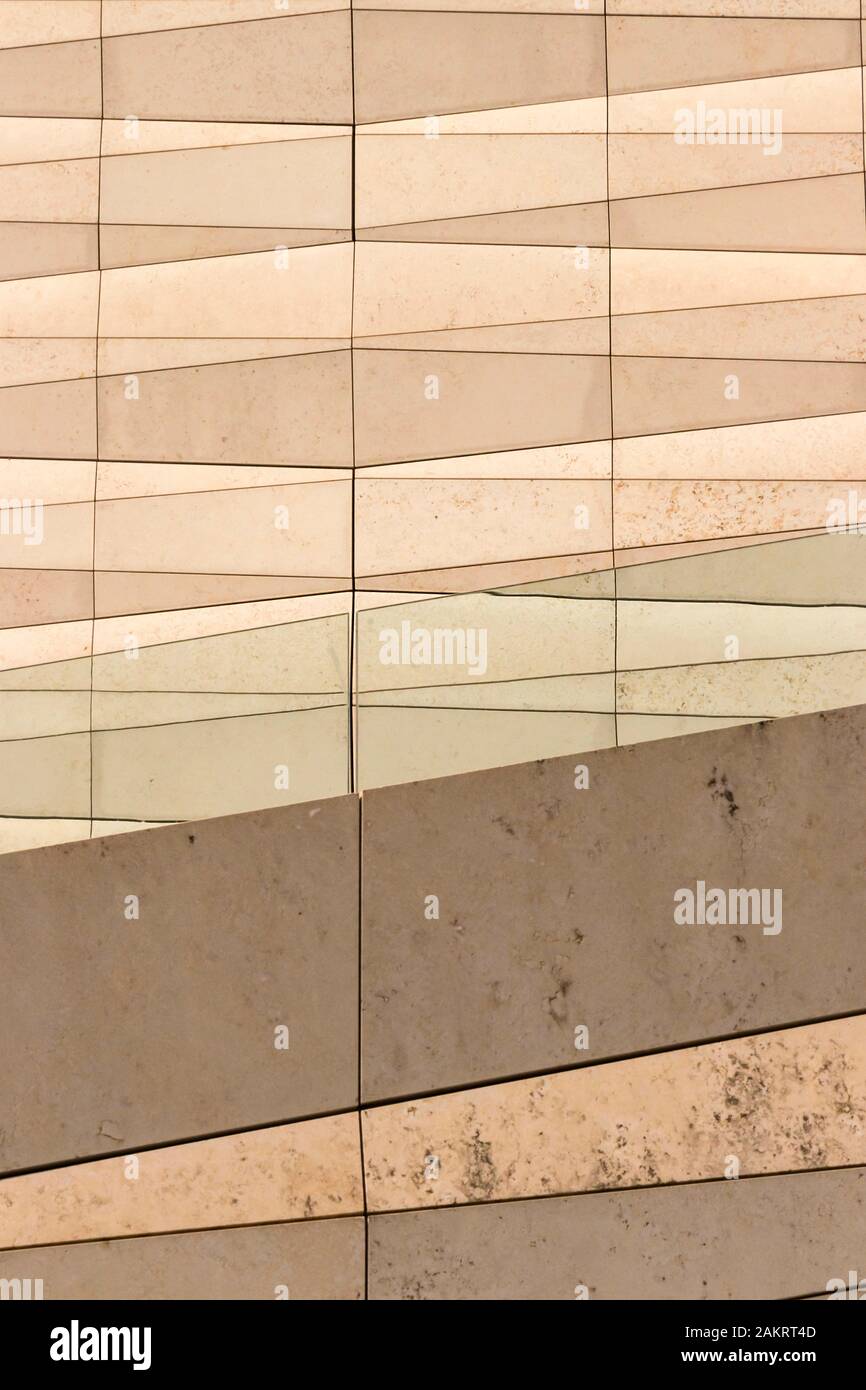 abstract view of the geometric textured surface of the modern Museum of ...