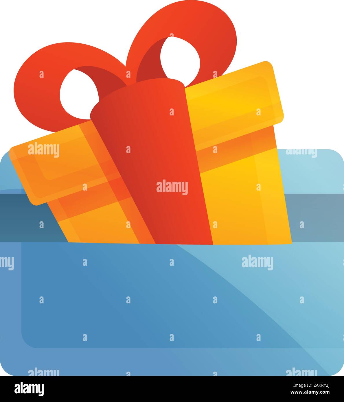 Gift box credit card icon. Cartoon of gift box credit card vector icon ...