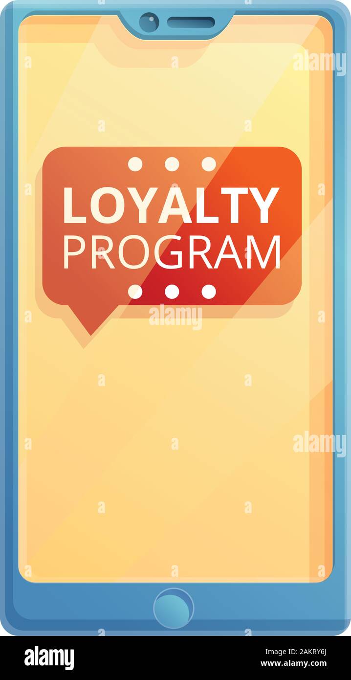 Smartphone loyalty program icon. Cartoon of smartphone loyalty program ...