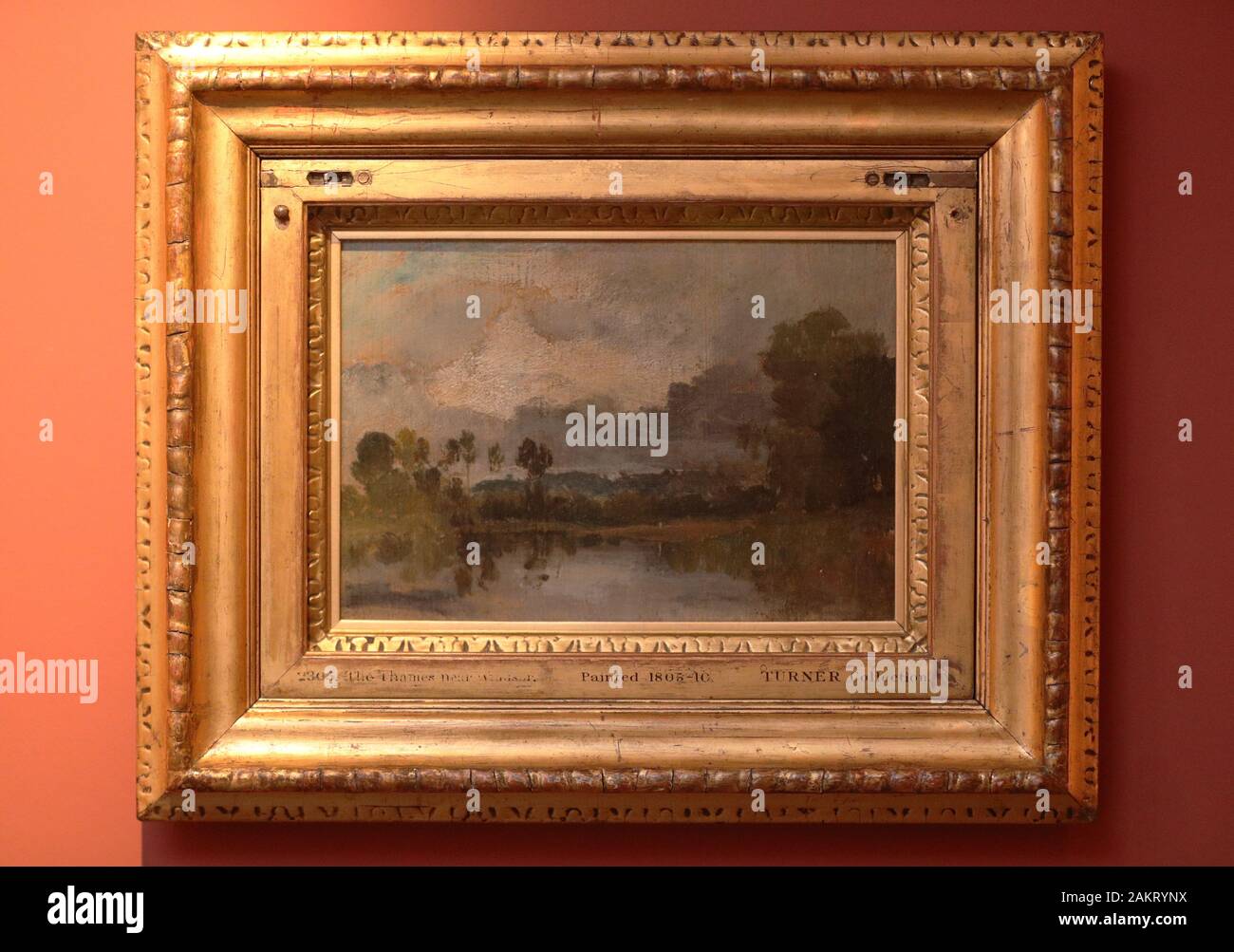 The painting, The Thames Near Windsor, during the opening of the Turner ...