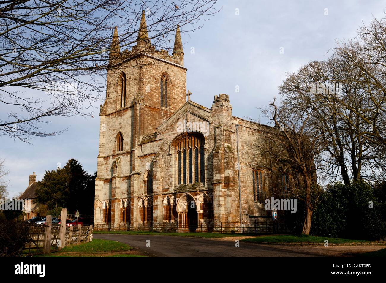 St. Mary's Priory Church in winter, Canons Ashby, Northamptonshire ...