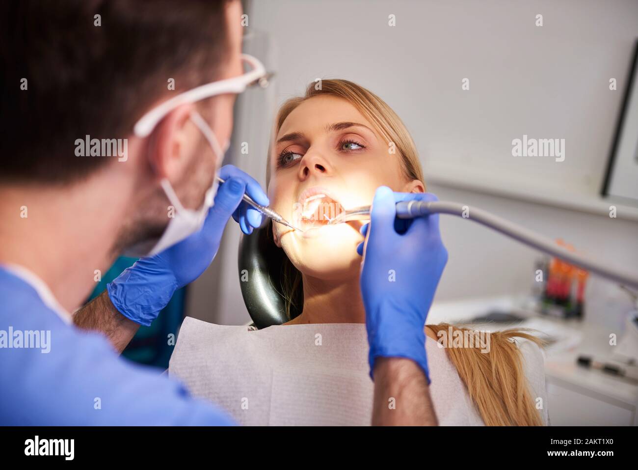 Close up of patient in dentist's clinic Stock Photo - Alamy
