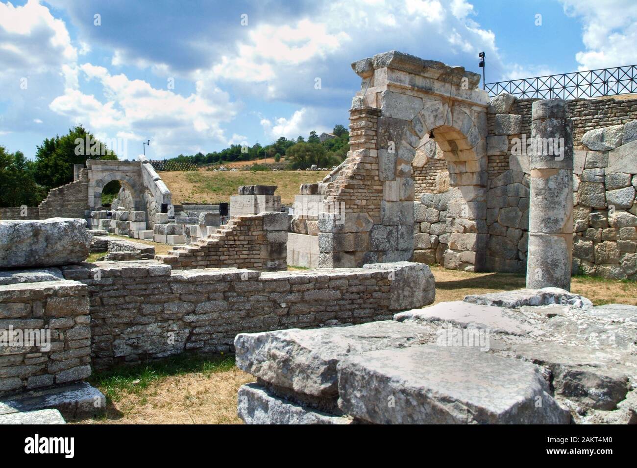 Pietrabbondante, Molise/Italy -08/14/2012- The archaeological remains ...