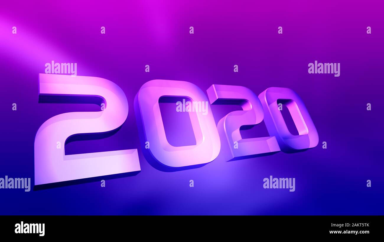 2020 poster background 3d concept, annual or anniversary backdrop Stock ...