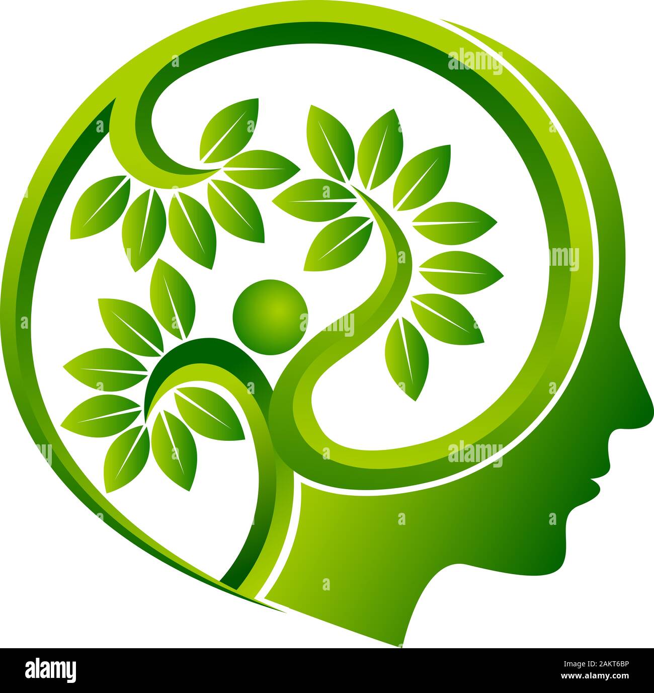 human head leaf logo Stock Photo - Alamy