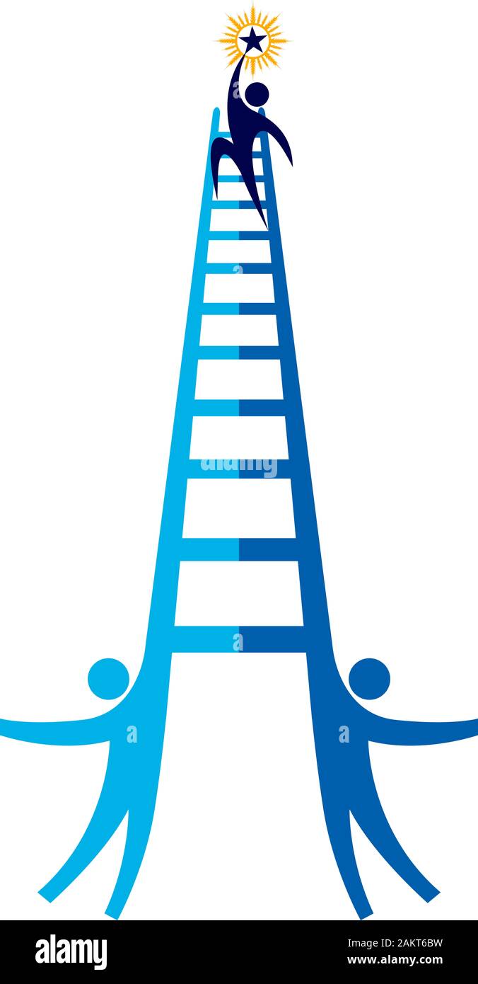 man support ladder logo Stock Photo - Alamy