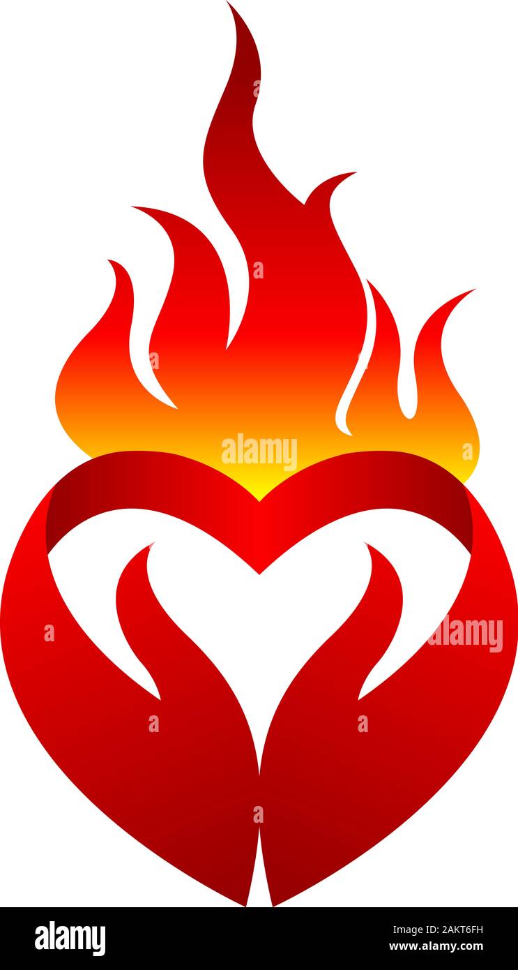 flame heart logo Stock Photo - Alamy