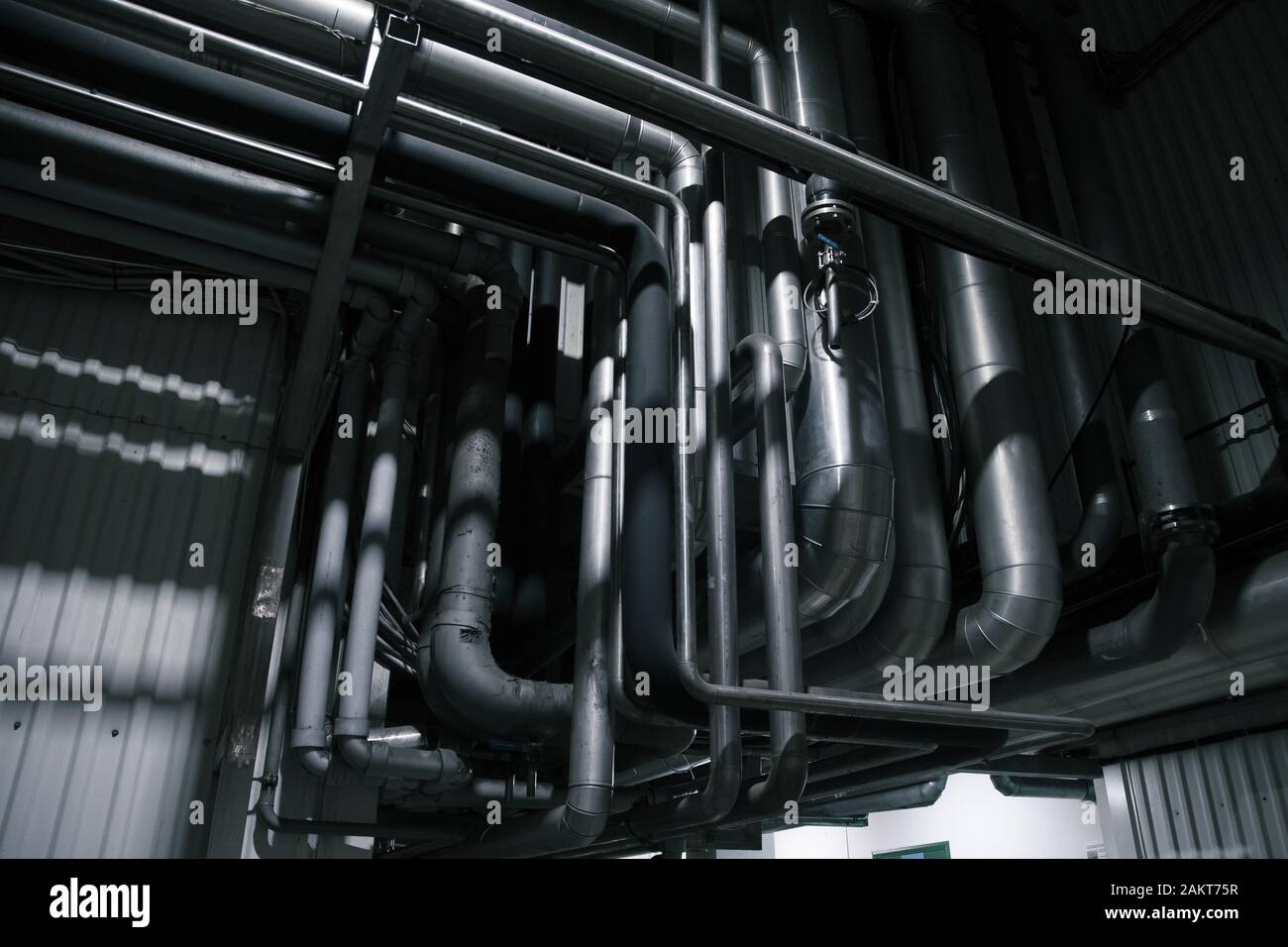 Industrial steel pipes. Pipeline system for delivering components or ...