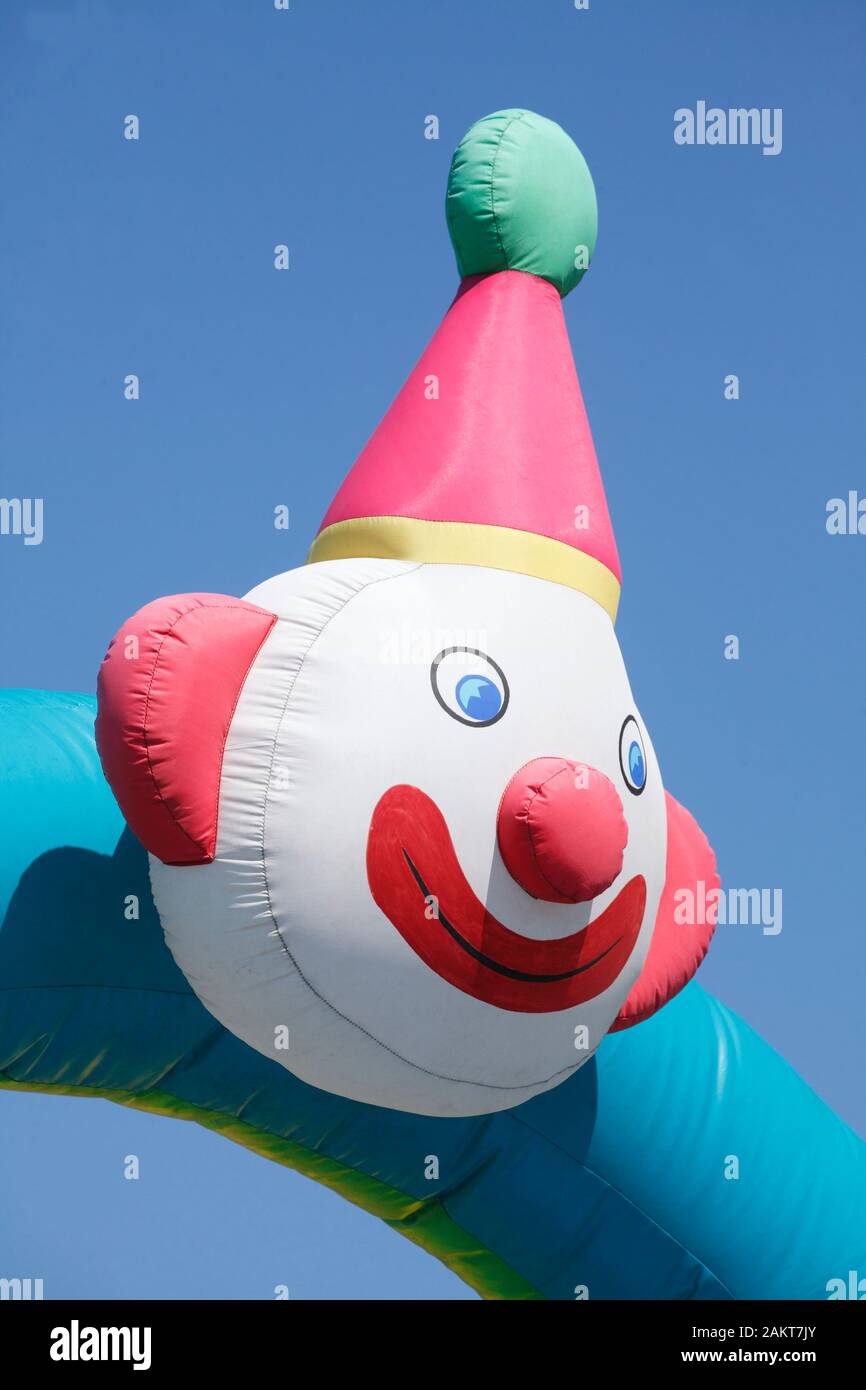 Clown, colorful inflatable plastic figure Stock Photo - Alamy