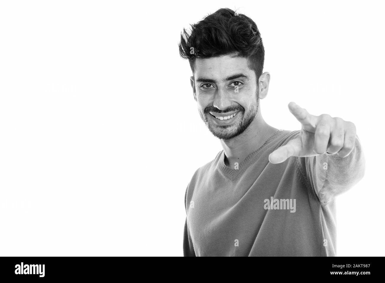 Finger pointing at camera Black and White Stock Photos & Images - Alamy