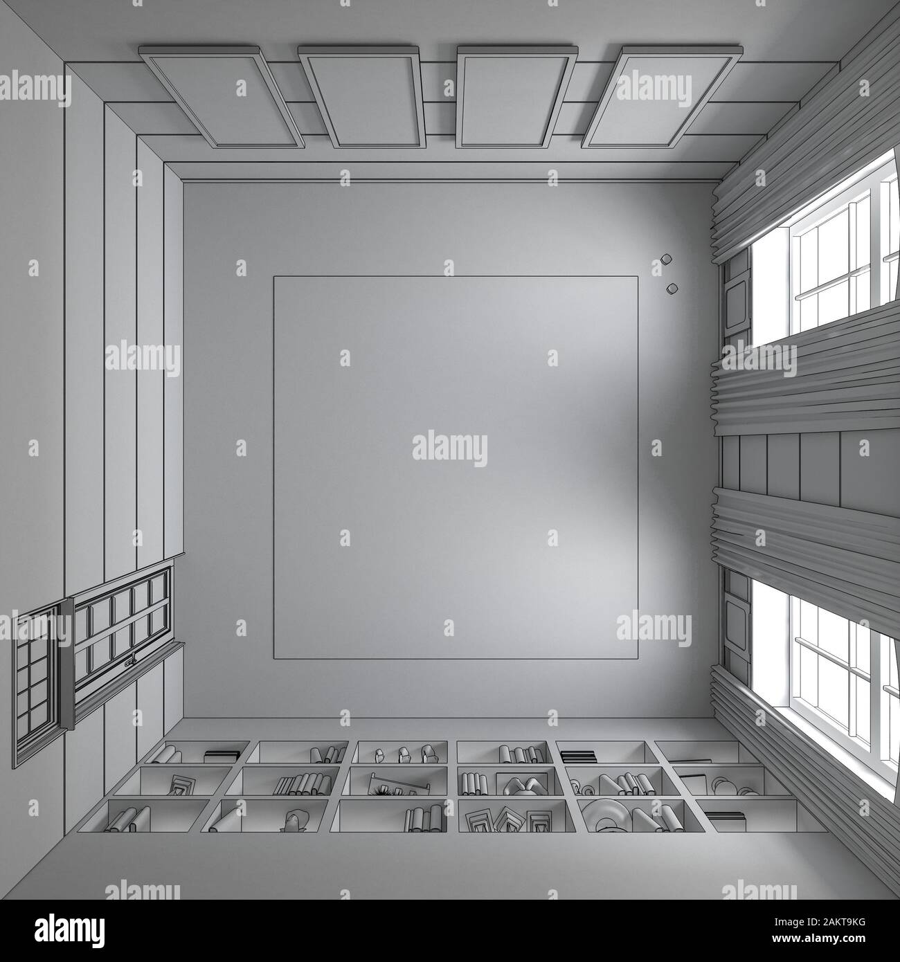 empty room, interior visualization, 3D illustration Stock Photo - Alamy