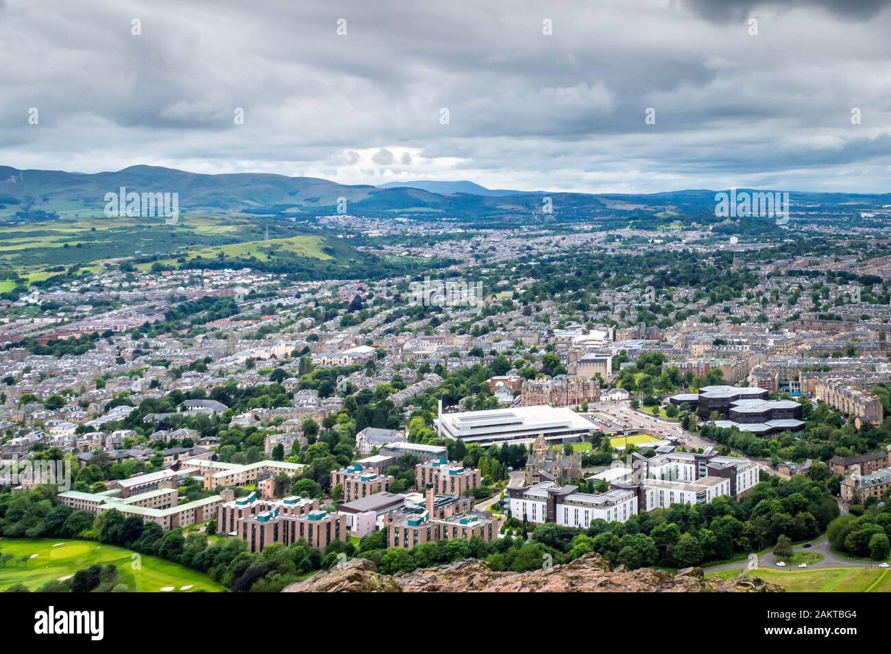 An aerial view of the city of Edinburgh, Scotland, United Kingdom Stock ...