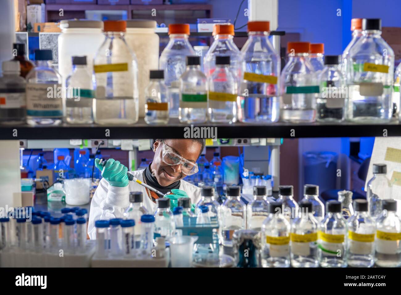 Grad students working in science Lab Stock Photo - Alamy