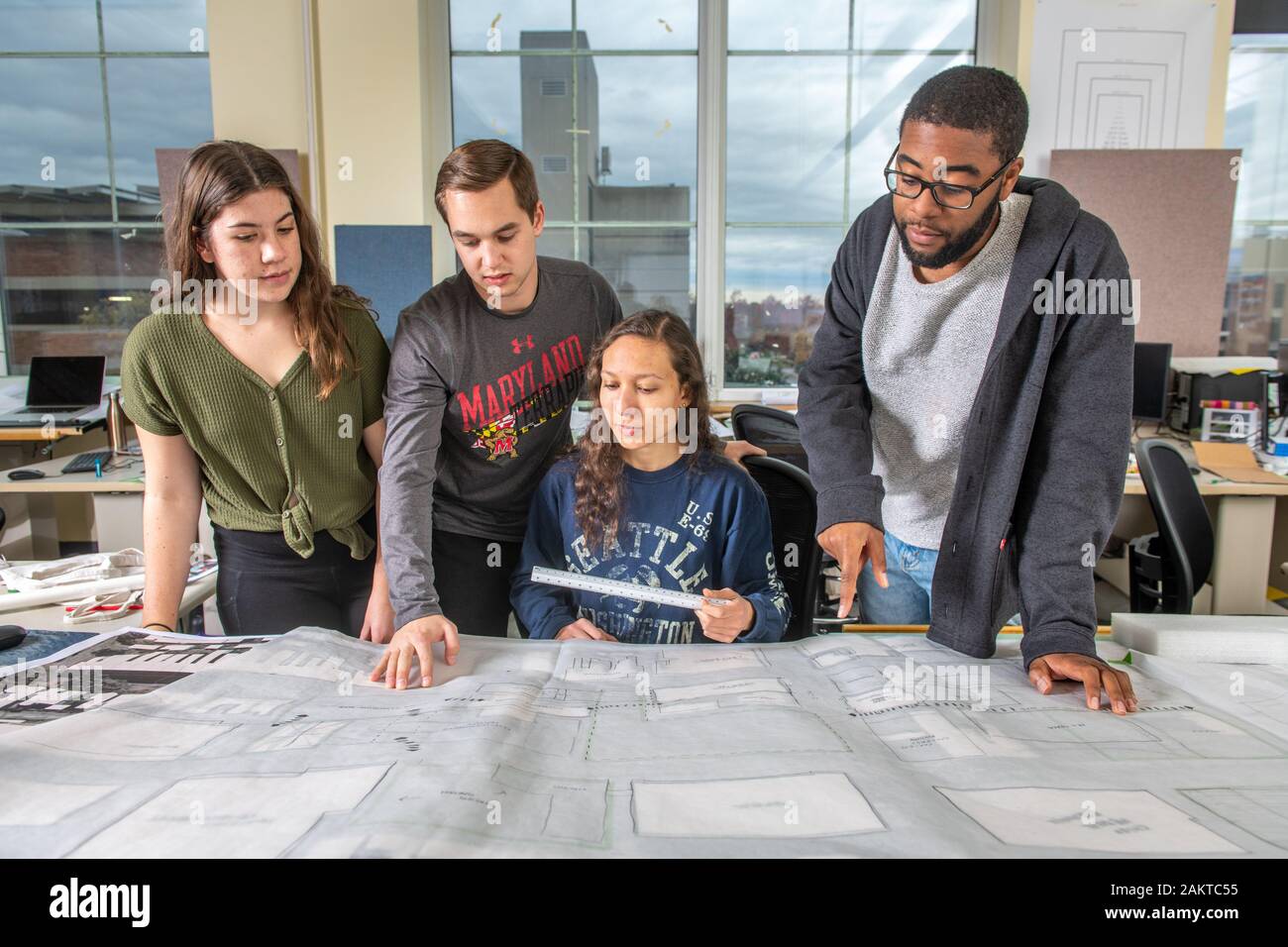 Landscape Architecture class at work Stock Photo - Alamy
