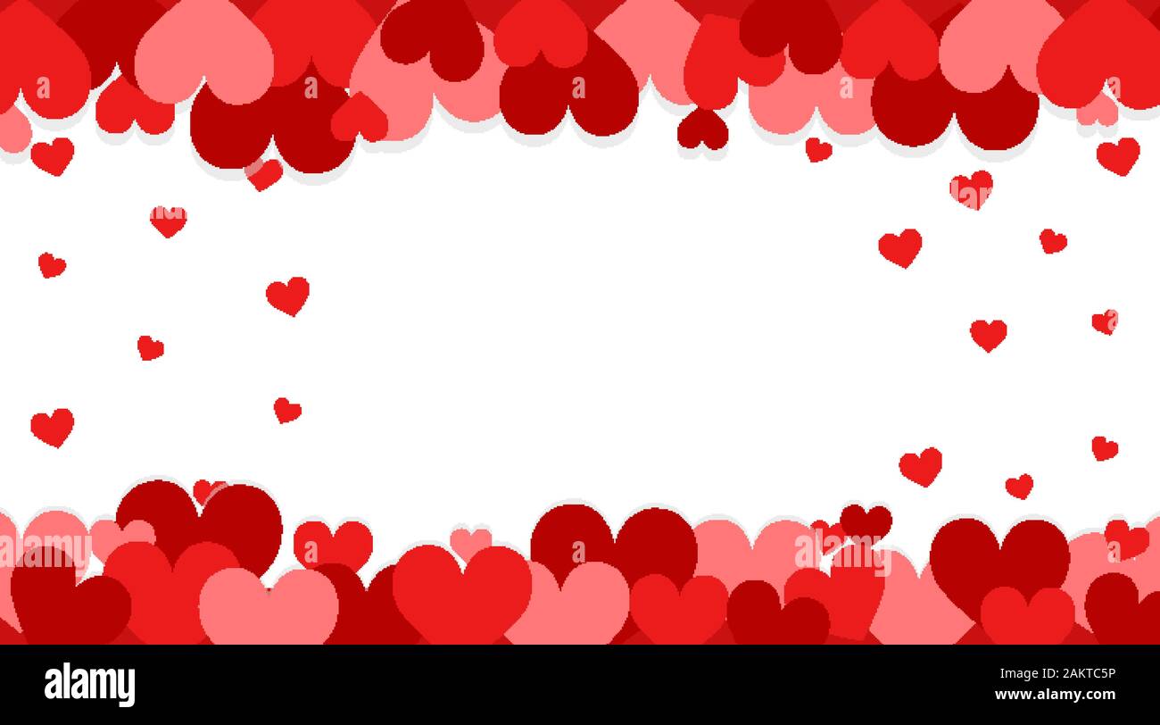 Valentine theme with red hearts in background illustration Stock Vector Image & Art - Alamy