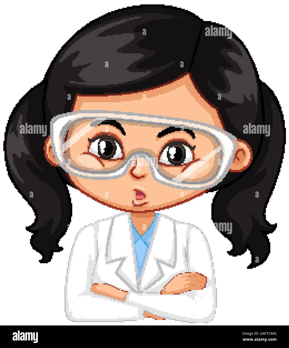 Girl in science gown on white background illustration Stock Vector ...