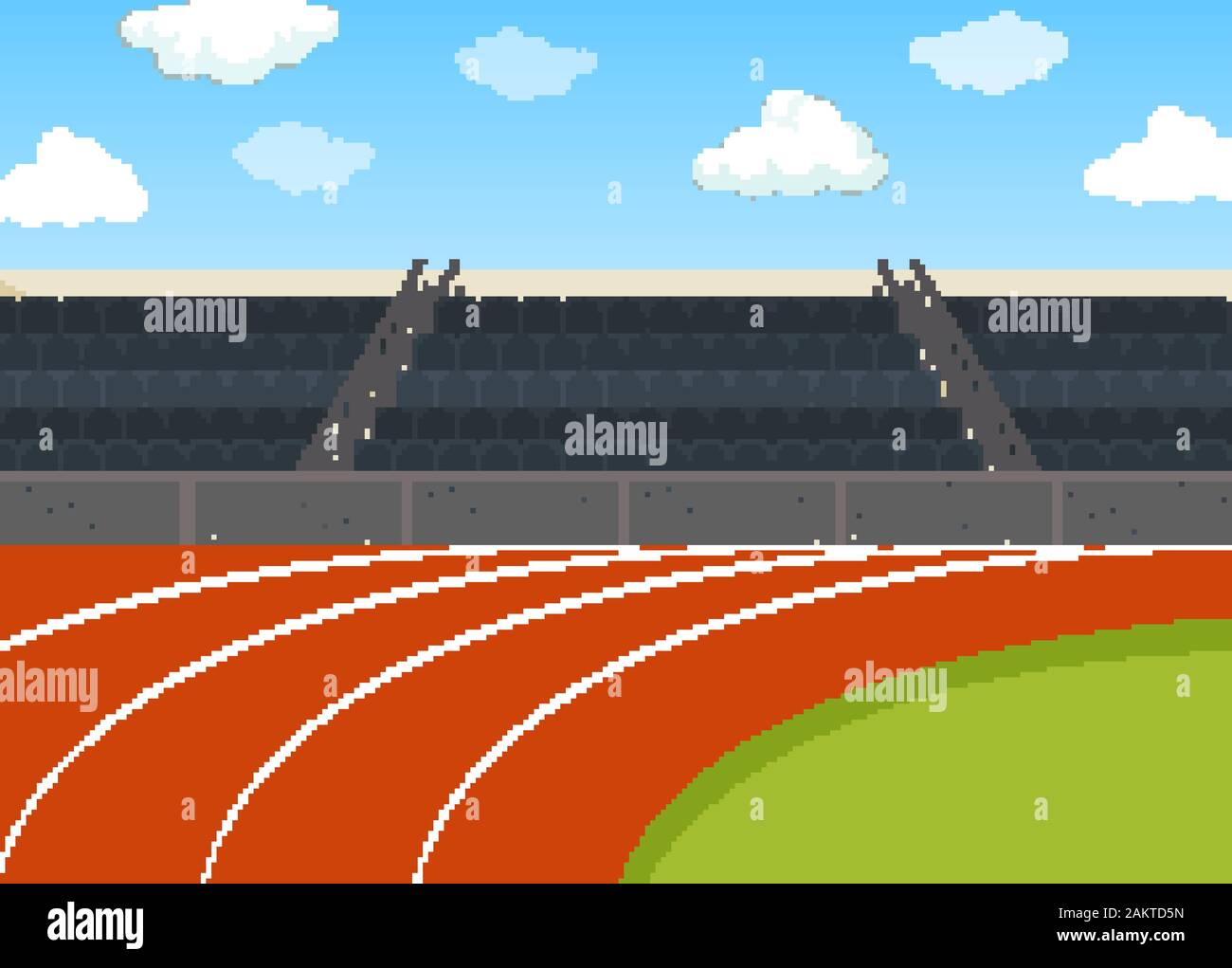 Background scene of running field with stadium illustration Stock ...