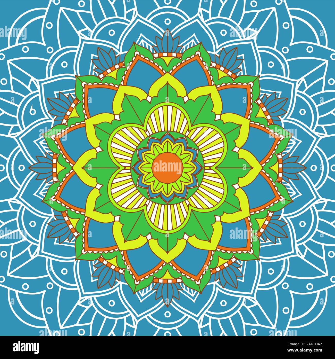 Mandala patterns on blue color illustration Stock Vector Image & Art ...
