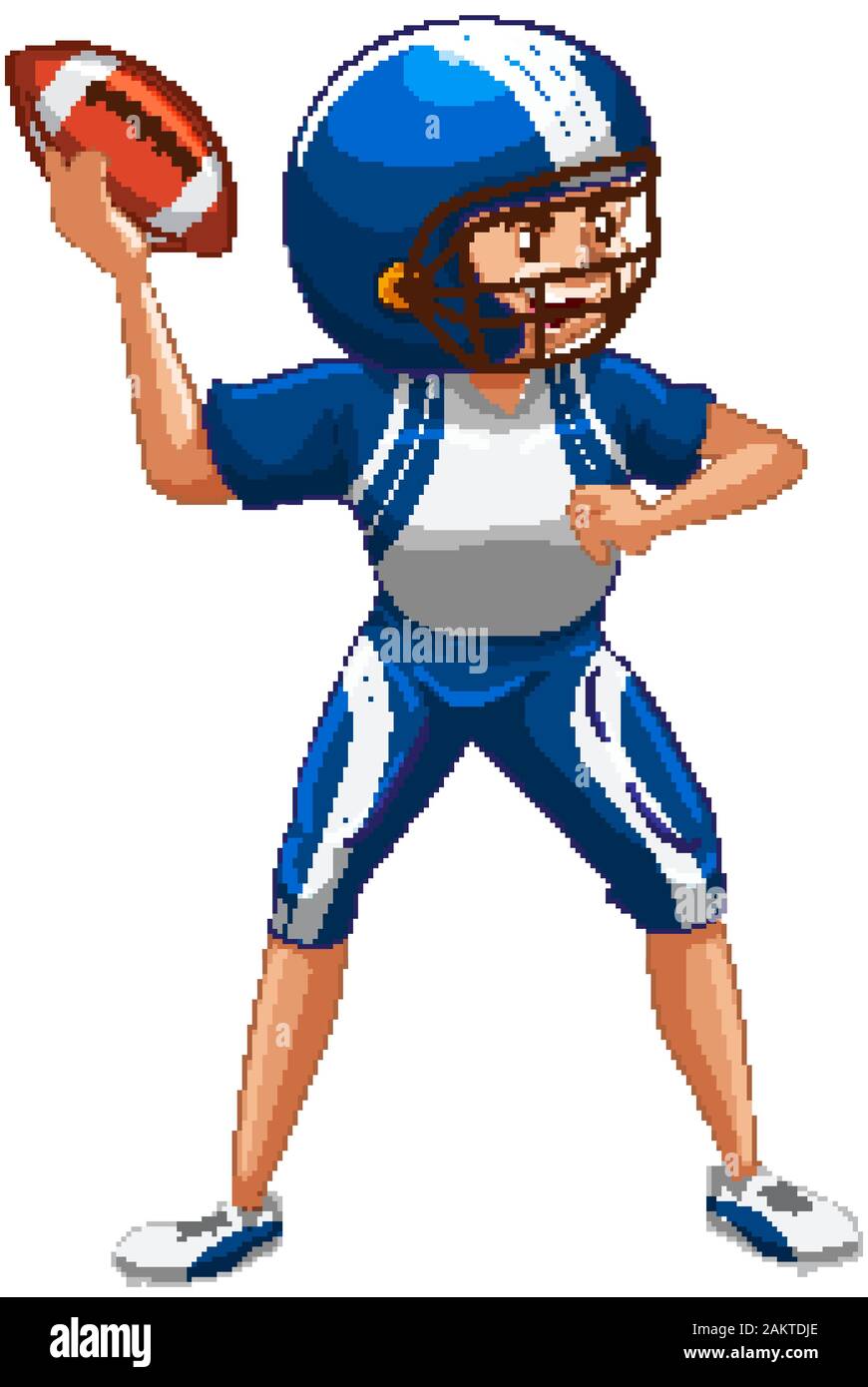 Cartoon Football Player Throwing