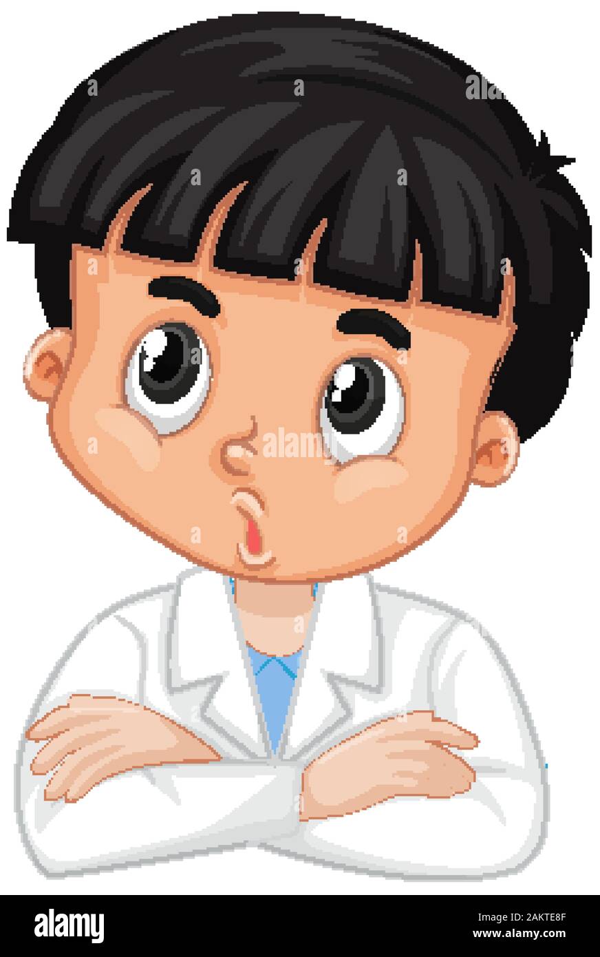 Boy in science gown on white background illustration Stock Vector Image ...