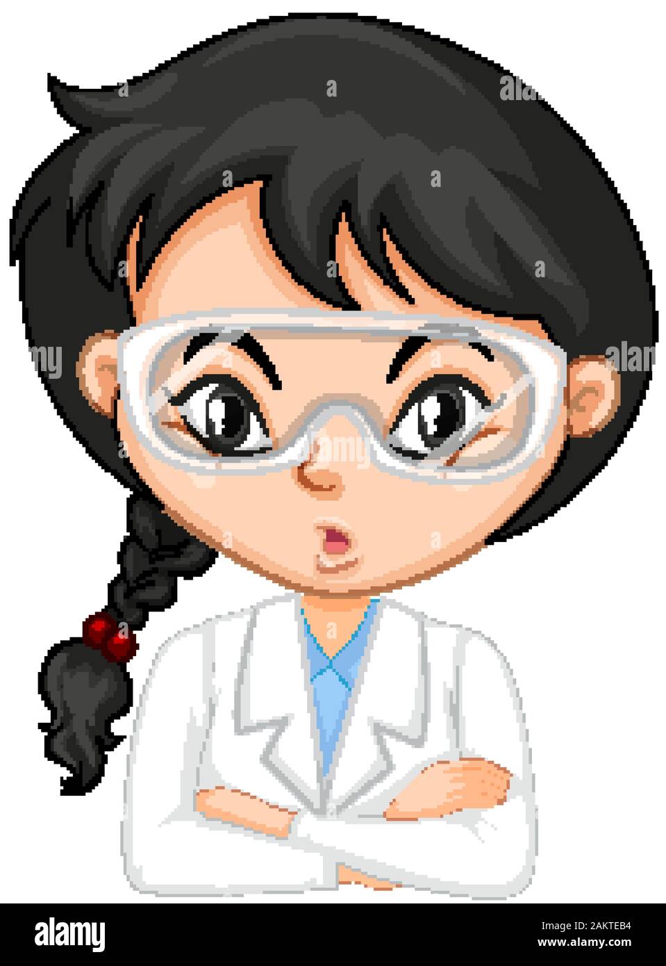 Girl in science gown on white background illustration Stock Vector ...