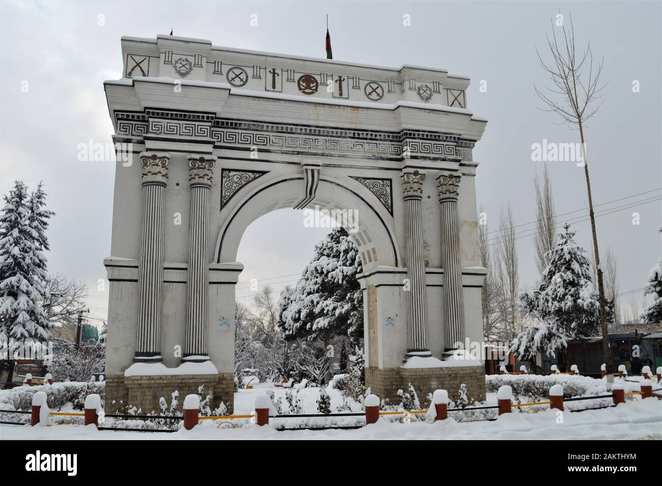 Victory Arch in Paghman in winter, Afghanistan Stock Photo - Alamy