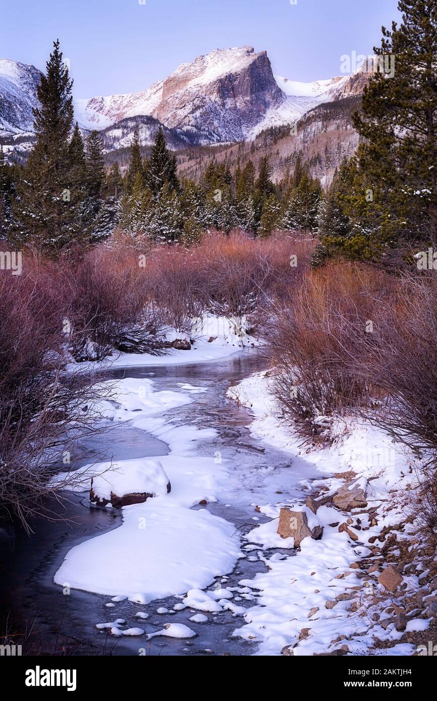 The winter view from the Storm Pass Trailhead. A dusting of snow covers ...