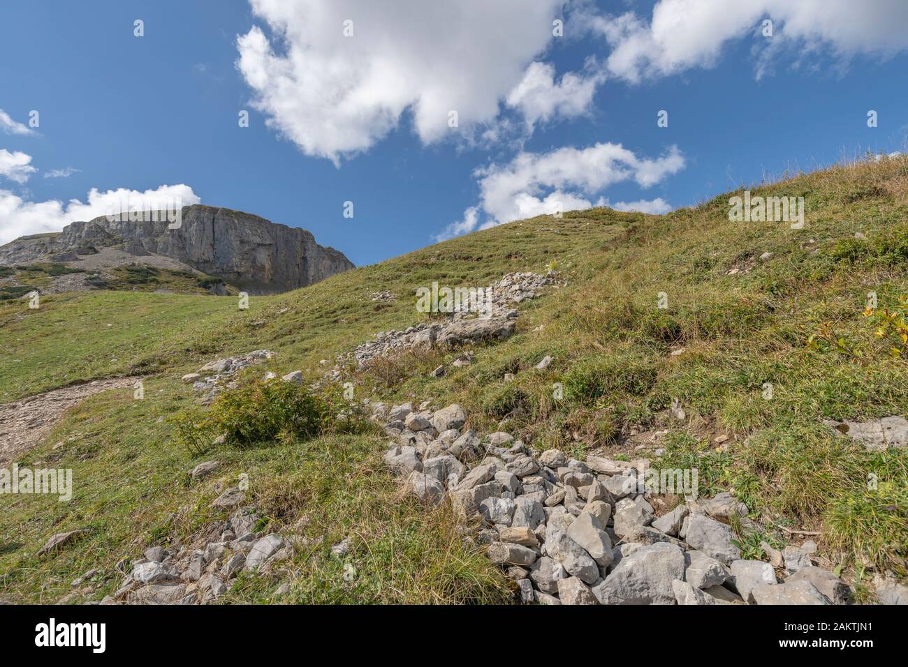 On the Hiking path up to the Summit of the Hoher Ifen mountain ...